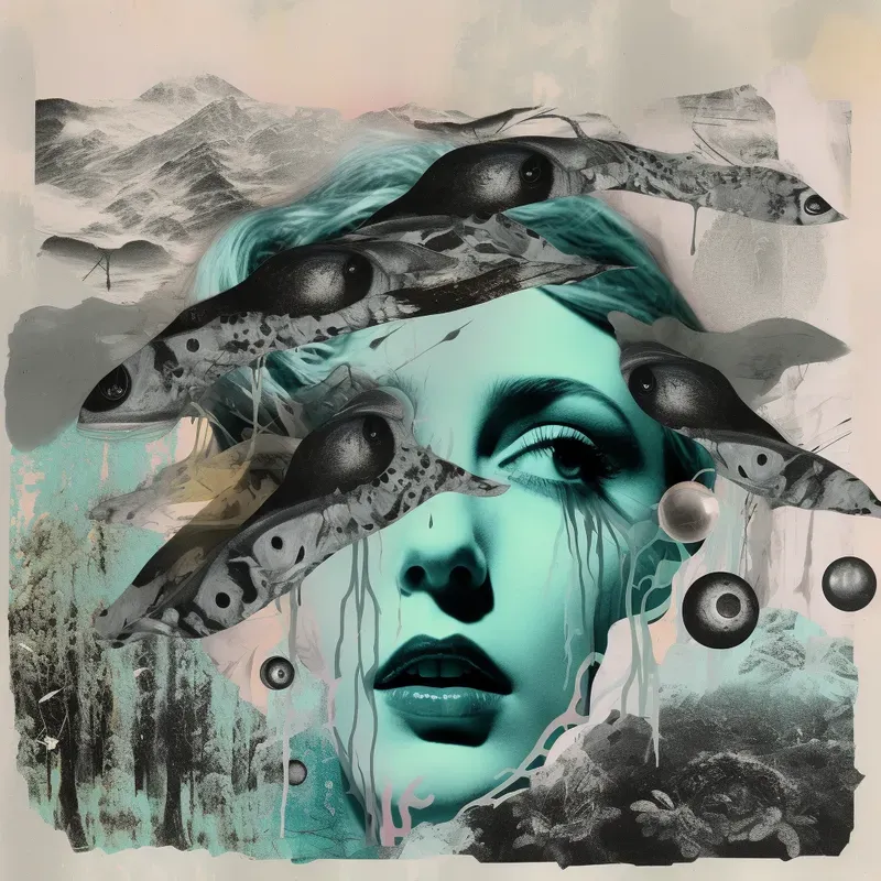 Weird Analog Collages Midjourney Prompt | PromptBase