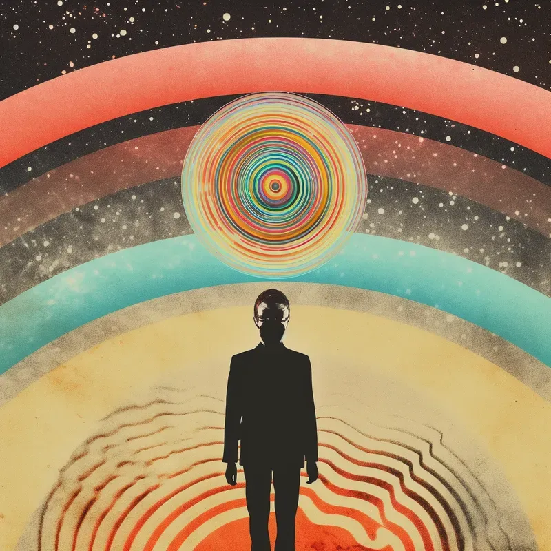 Retro Album Cover Collages Midjourney Prompt | PromptBase