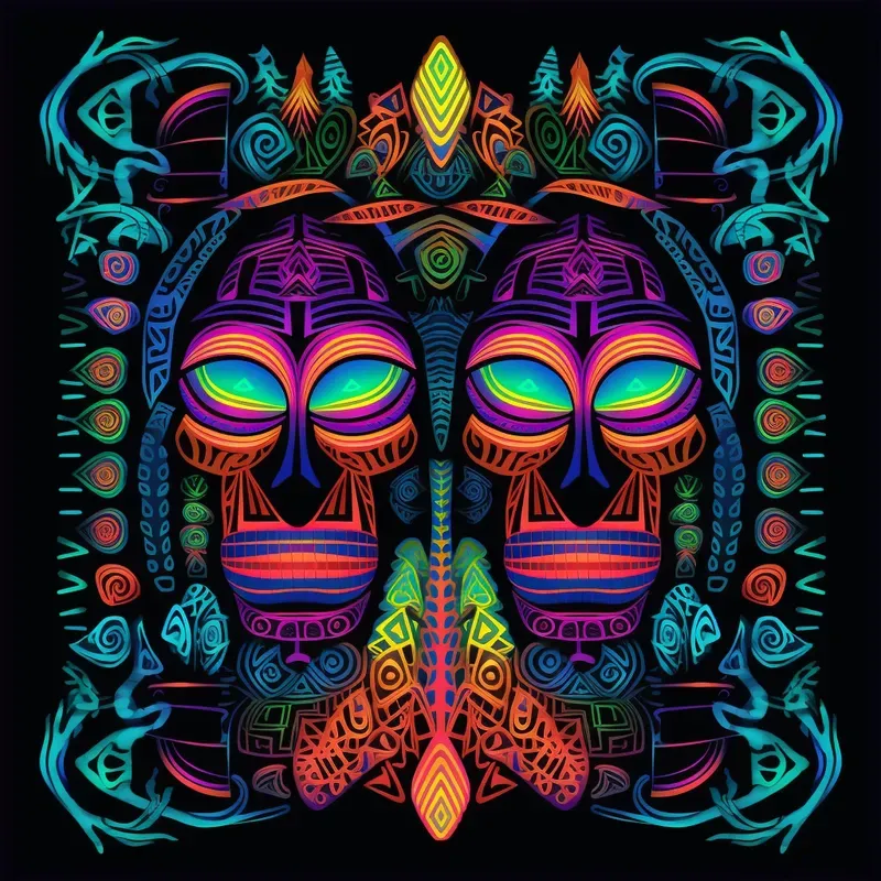 Funky Neon Shapes And Patterns Midjourney Prompt | PromptBase