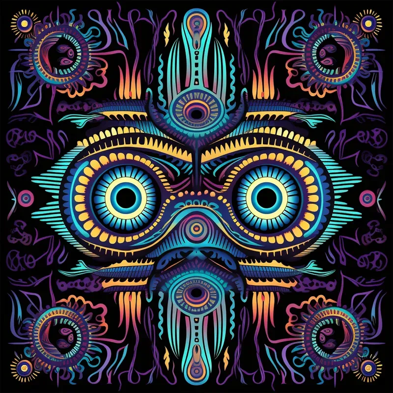 Funky Neon Shapes And Patterns Midjourney Prompt | PromptBase