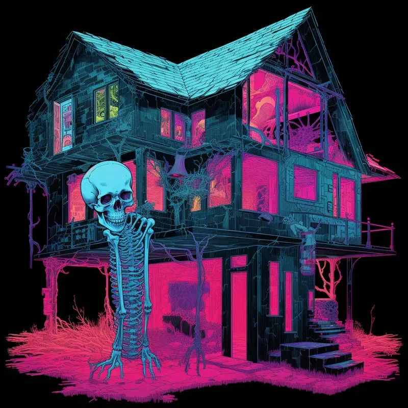 Chaotic Neon Doodles Midjourney Prompt | PromptBase