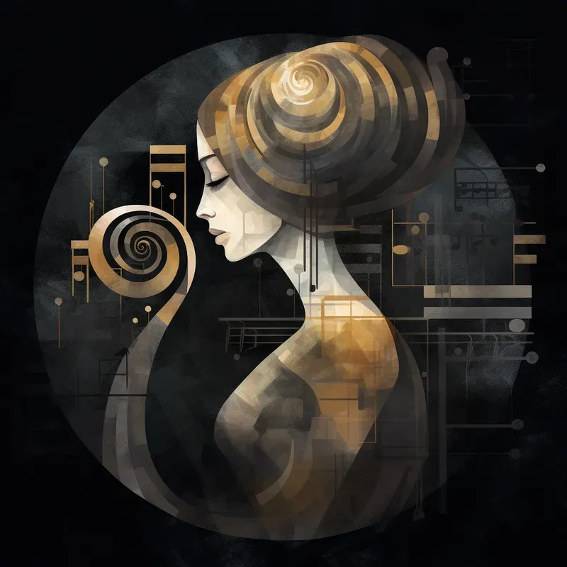 Dark Fibonacci Fine Art Midjourney Prompt | PromptBase