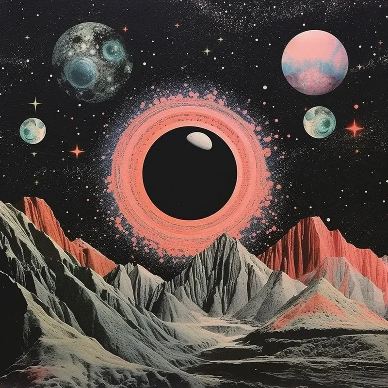 Cosmic Vintage Collages Midjourney Prompt | PromptBase