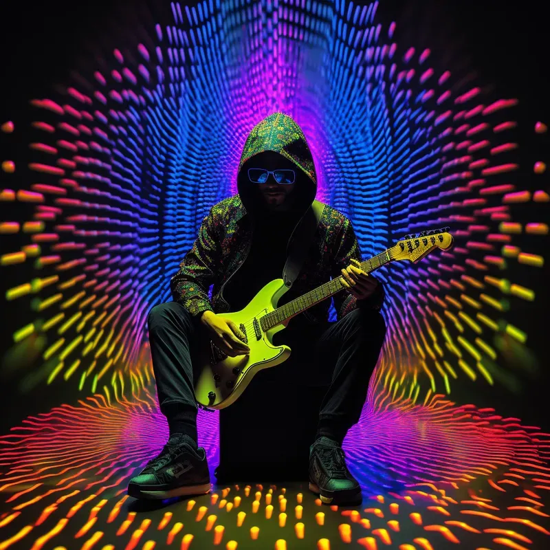 Striking Neon Cover Art Midjourney Prompt | PromptBase