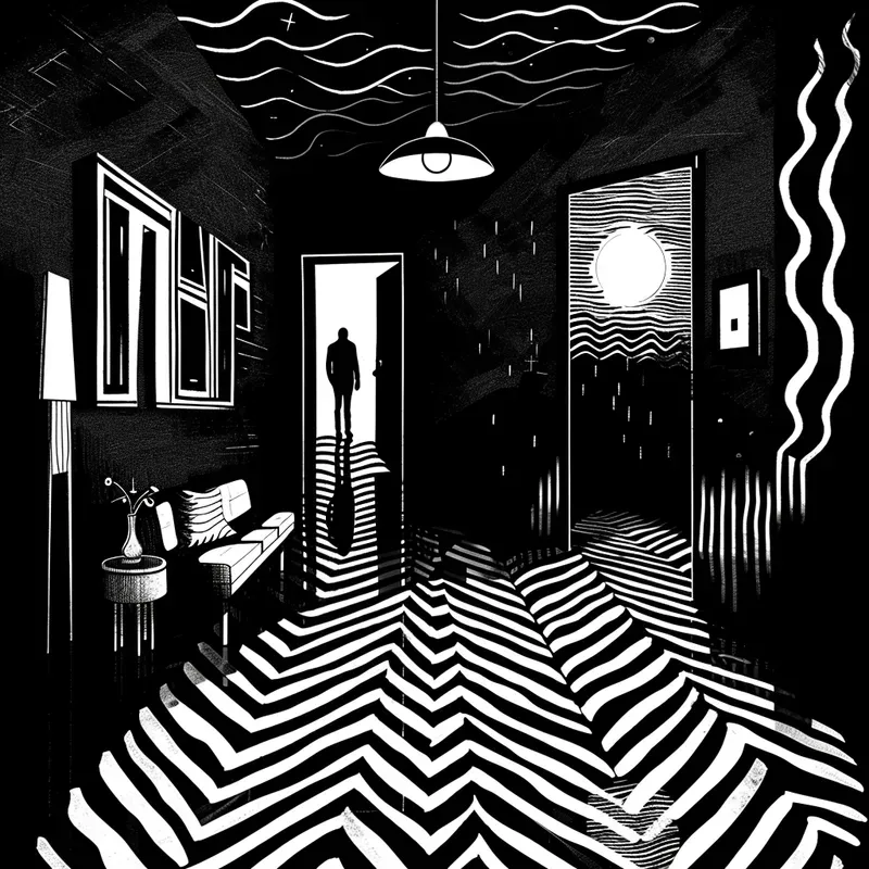 High Contrast Monochrome Doodles Midjourney Prompt | PromptBase