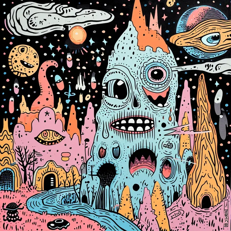 Weird Surreal Doodles Midjourney Prompt | PromptBase