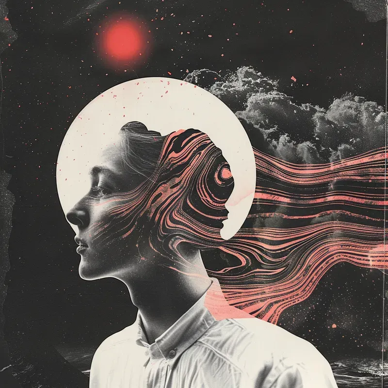 Strange Marbling Photo Collages Midjourney Prompt | PromptBase