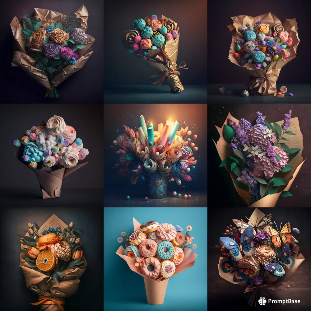 Creative Bouquets Midjourney Prompt | PromptBase