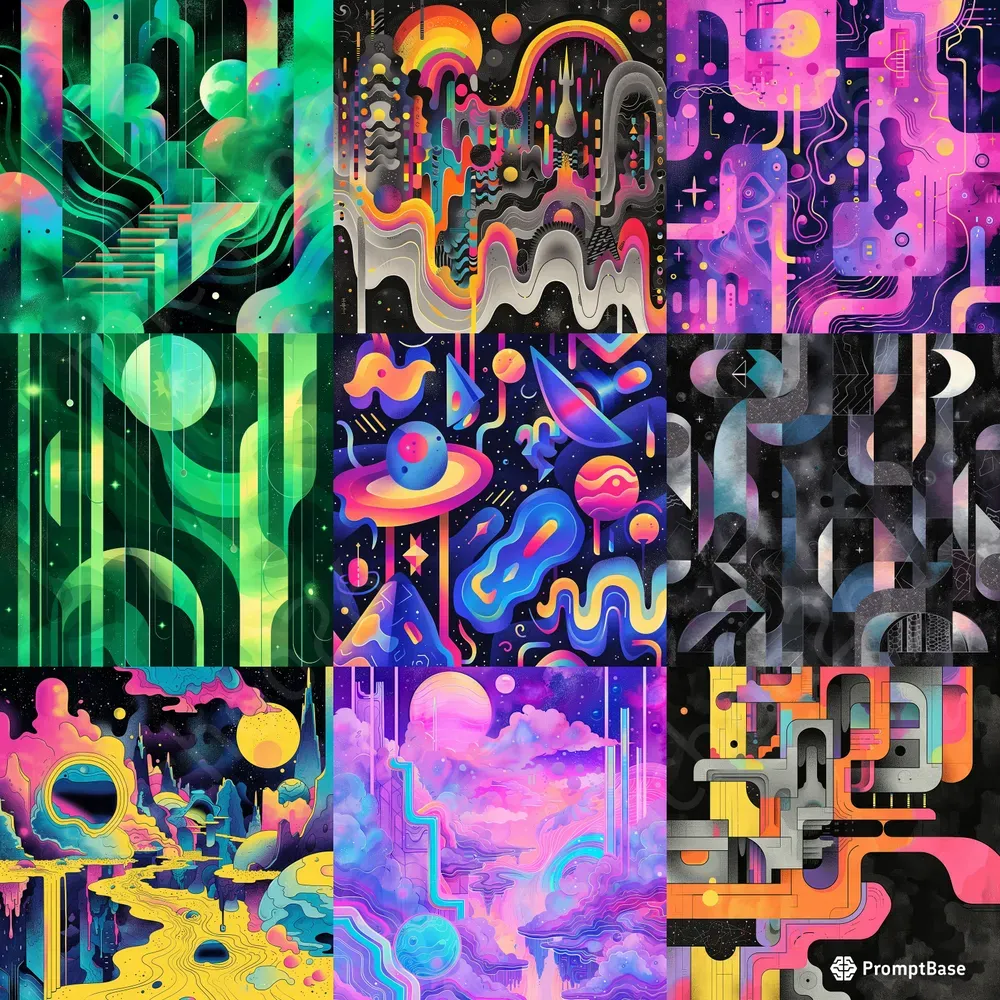 Asiapunk Style Futuristic Color Patterns Midjourney Prompt | PromptBase