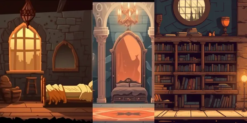 2D Platformer Game Interior Backgrounds Midjourney Prompt | PromptBase
