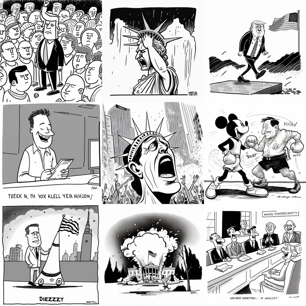 Modern Political Cartoons Midjourney Prompt | PromptBase