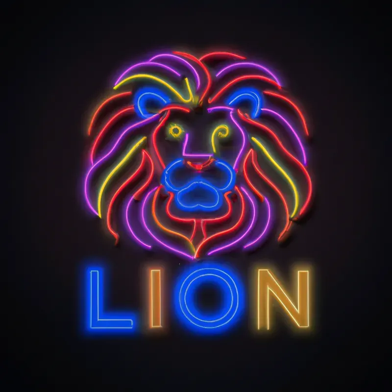 Vibrant Neon Light Art Logos DALL·E Prompt | PromptBase
