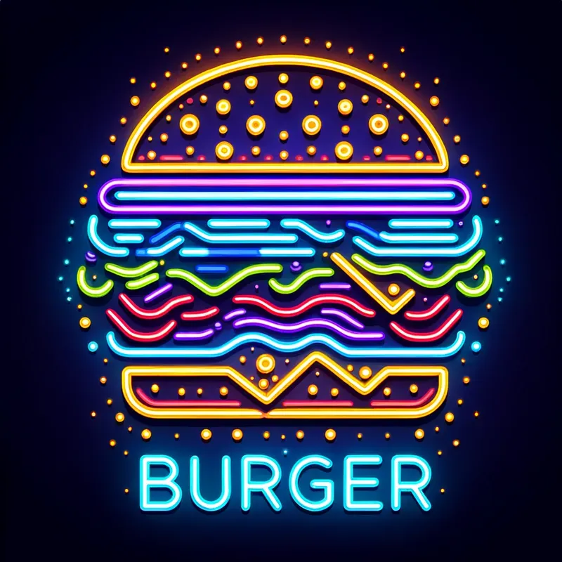 Vibrant Neon Light Art Logos DALL·E Prompt | PromptBase