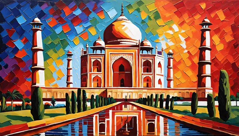 Iconic Landmarks In Oil Paintings DALL·E Prompt | PromptBase
