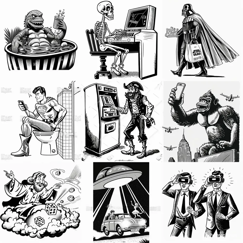 Retro Cartoon Scenes Midjourney Prompt | PromptBase