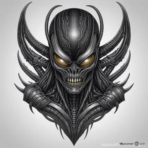 Epic Superheroes Xenomorph Tattoo App | PromptBase