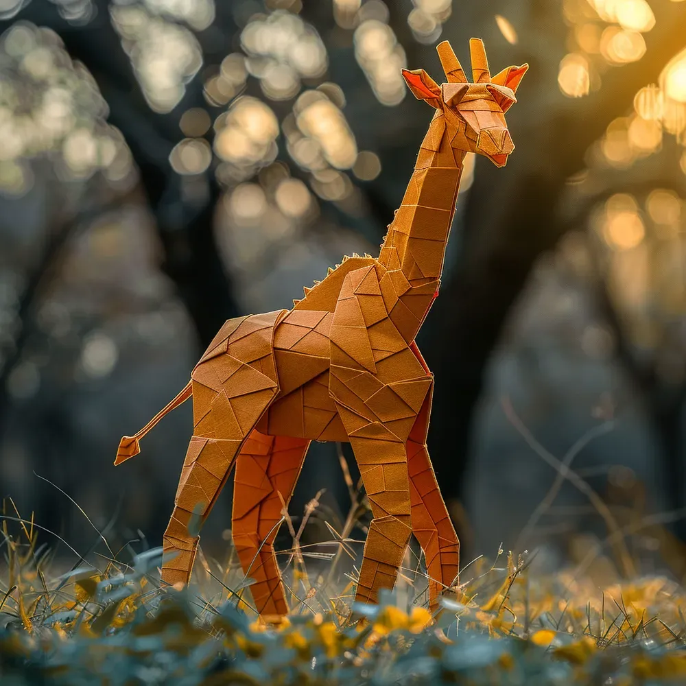 Origami Wild Animal Photographs Midjourney Prompt | PromptBase