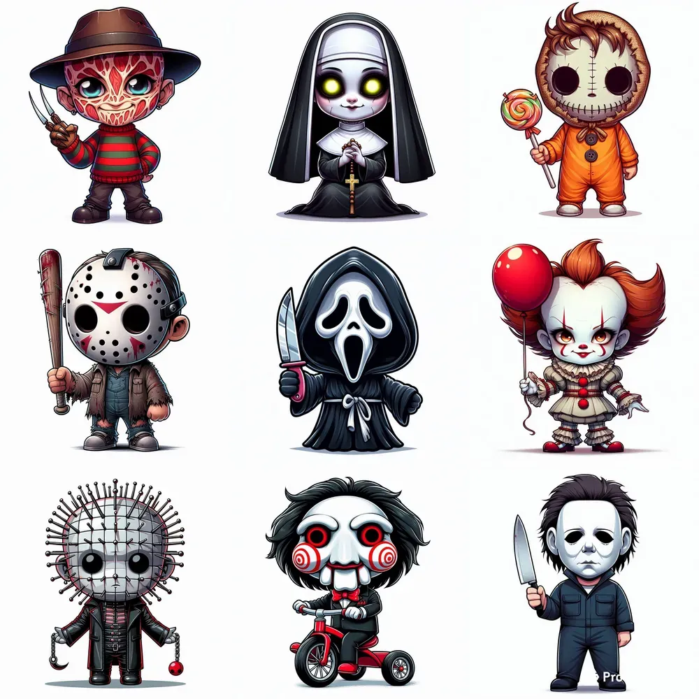 Chibi Halloween Horror Characters DALL·E Prompt | PromptBase