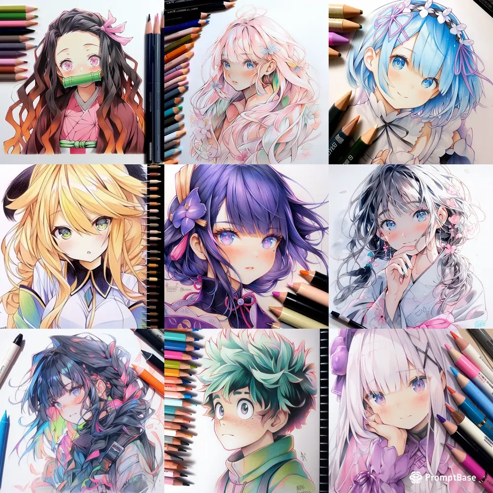 Hand Drawn Animes Midjourney Prompt | PromptBase