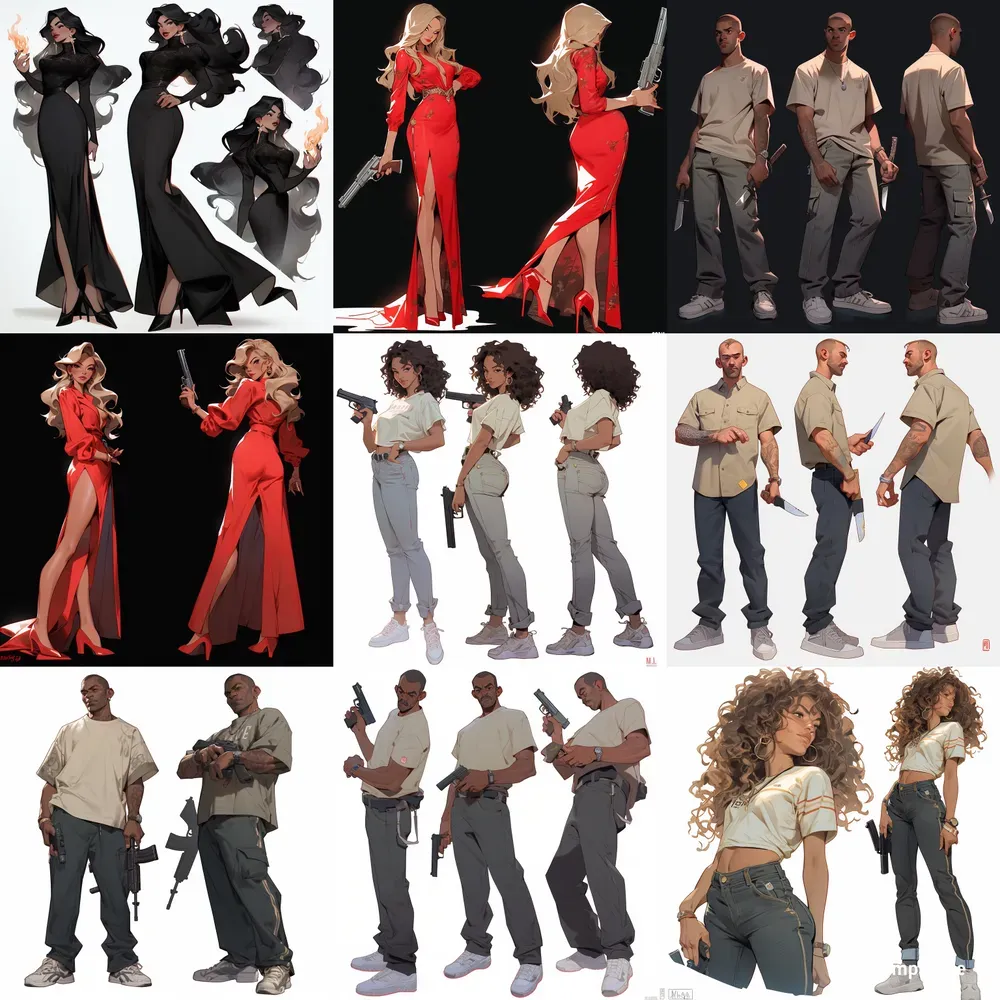 Game Character Design Sheets Midjourney Prompt | PromptBase