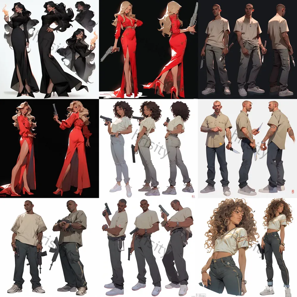 Game Character Design Sheets Midjourney Prompt | PromptBase