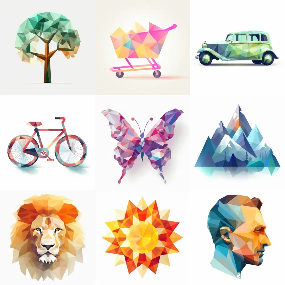 Polygon Geometric Logos Midjourney Prompt | PromptBase