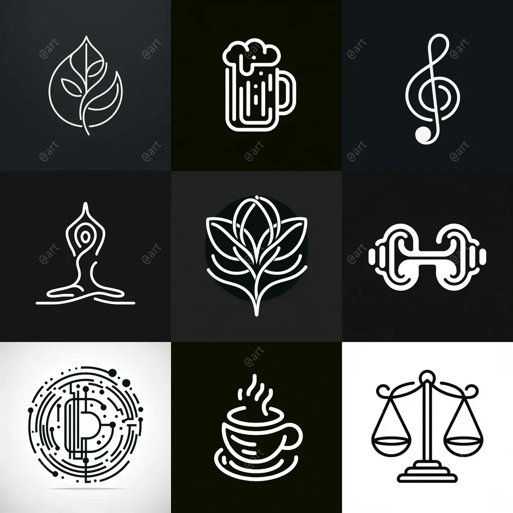 Monoline Minimalist Logos DALL·E Prompt | PromptBase