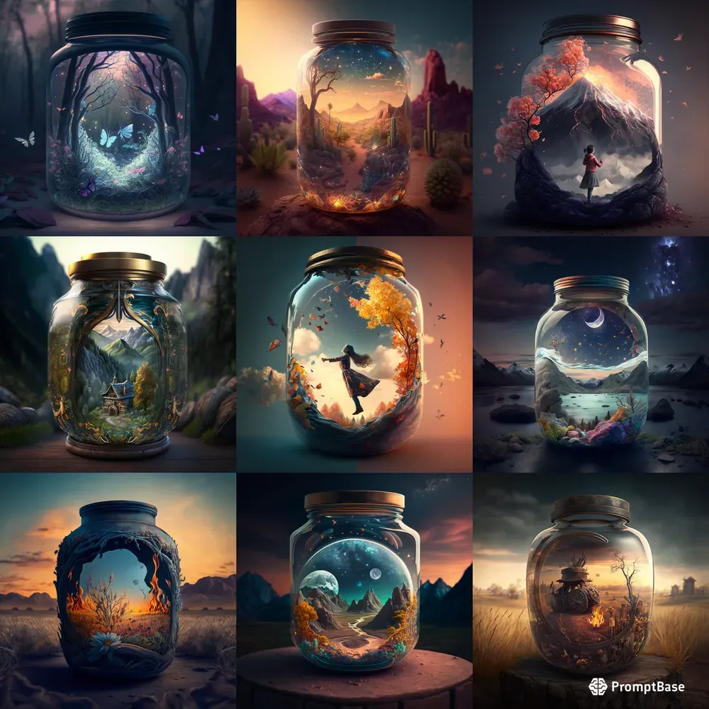 Worlds In A Jar Midjourney Prompt | PromptBase