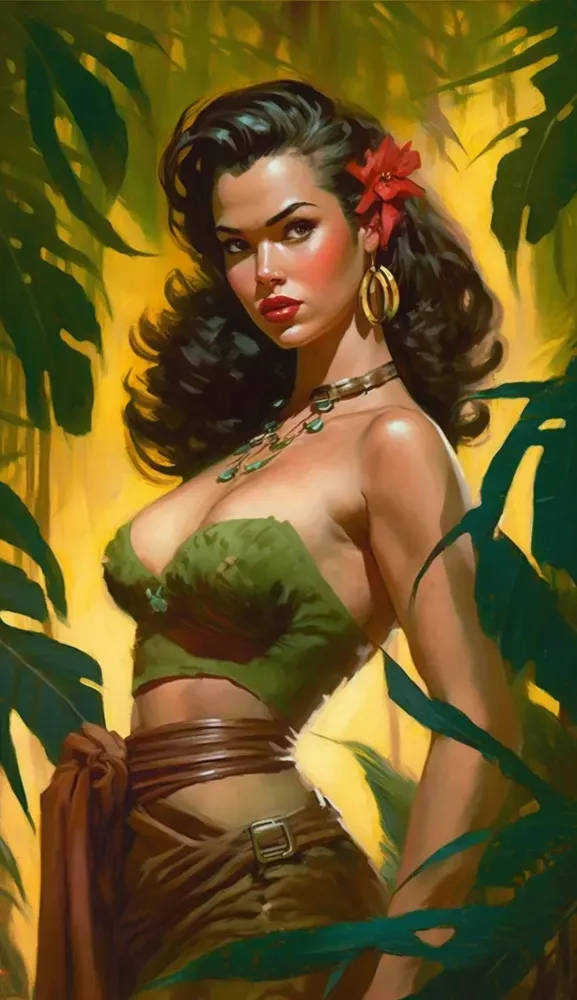 Stunning Vintage Pin-up Models Midjourney Prompt | PromptBase