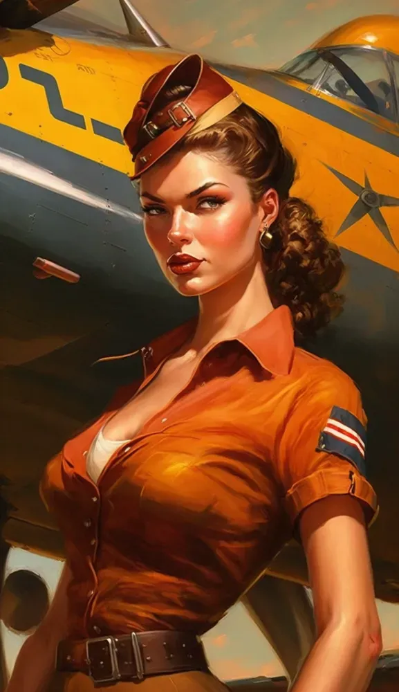 Stunning Vintage Pin-up Models Midjourney Prompt | PromptBase