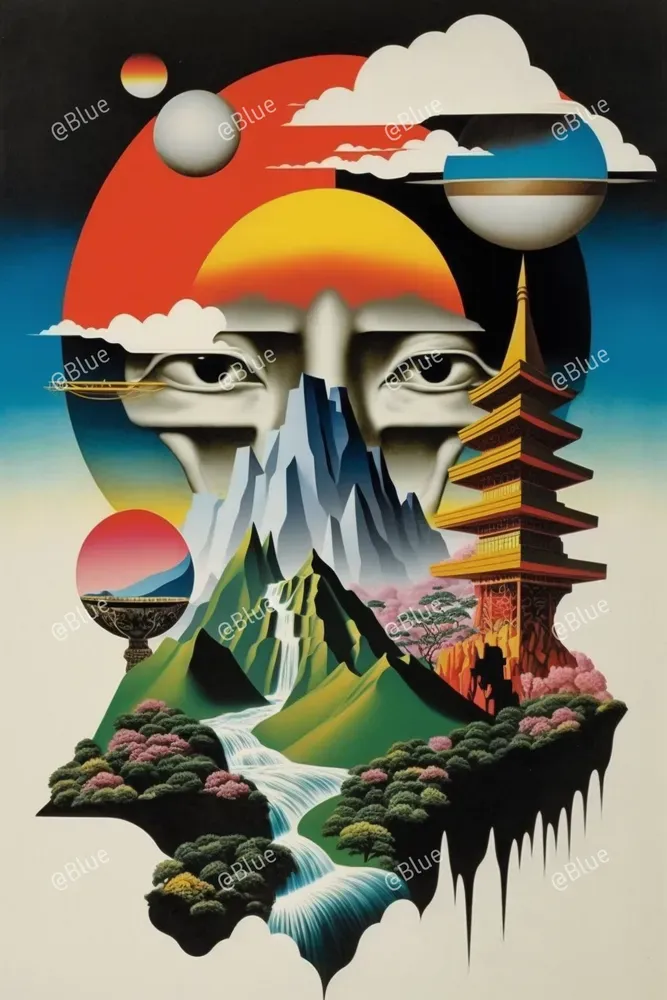 Japanese Pop-art Collage Posters Midjourney Prompt | PromptBase