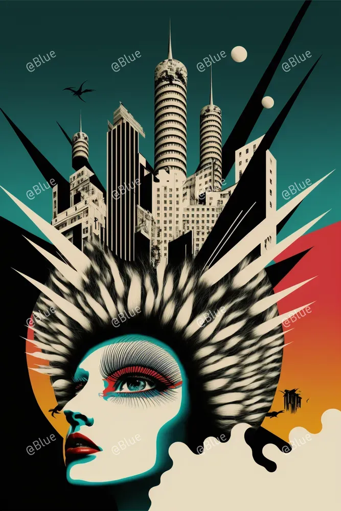 Japanese Pop-art Collage Posters Midjourney Prompt | PromptBase