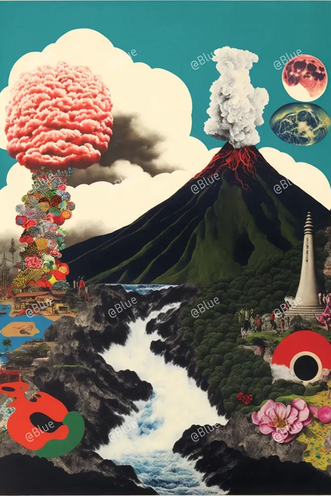 Japanese Pop-art Collage Posters Midjourney Prompt | PromptBase