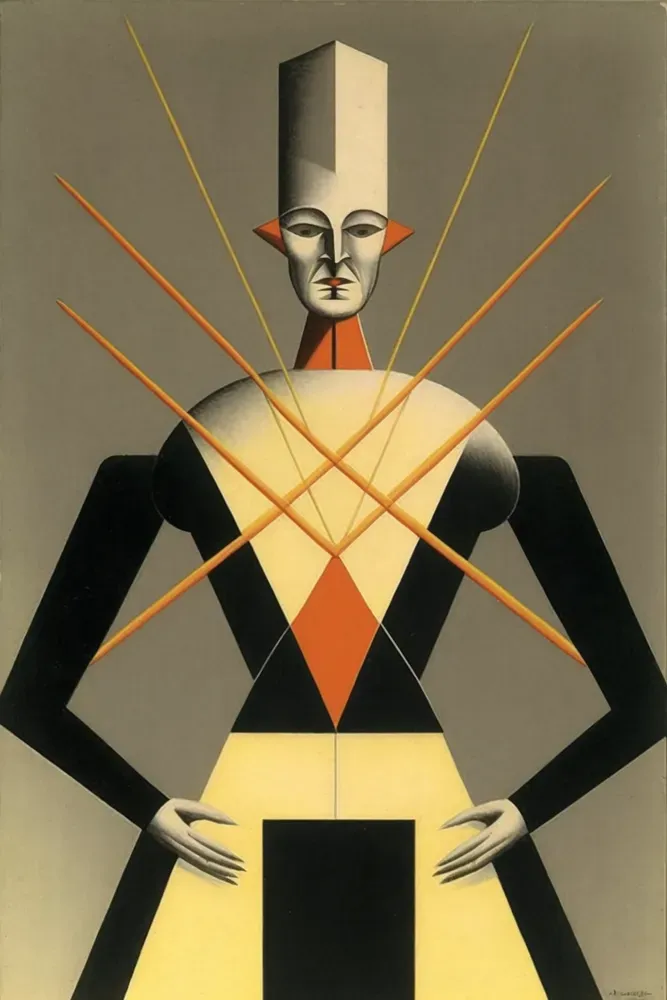 Stylized Modernist Abstract Human Forms Midjourney Prompt | PromptBase