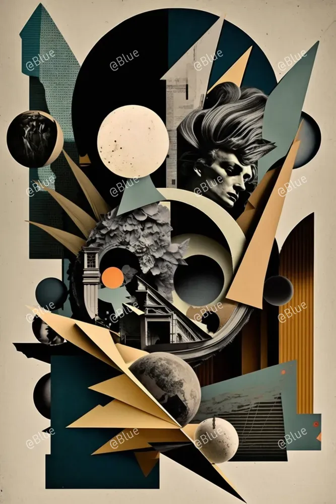 Abstract Collage Posters And Art Prints Midjourney Prompt | PromptBase