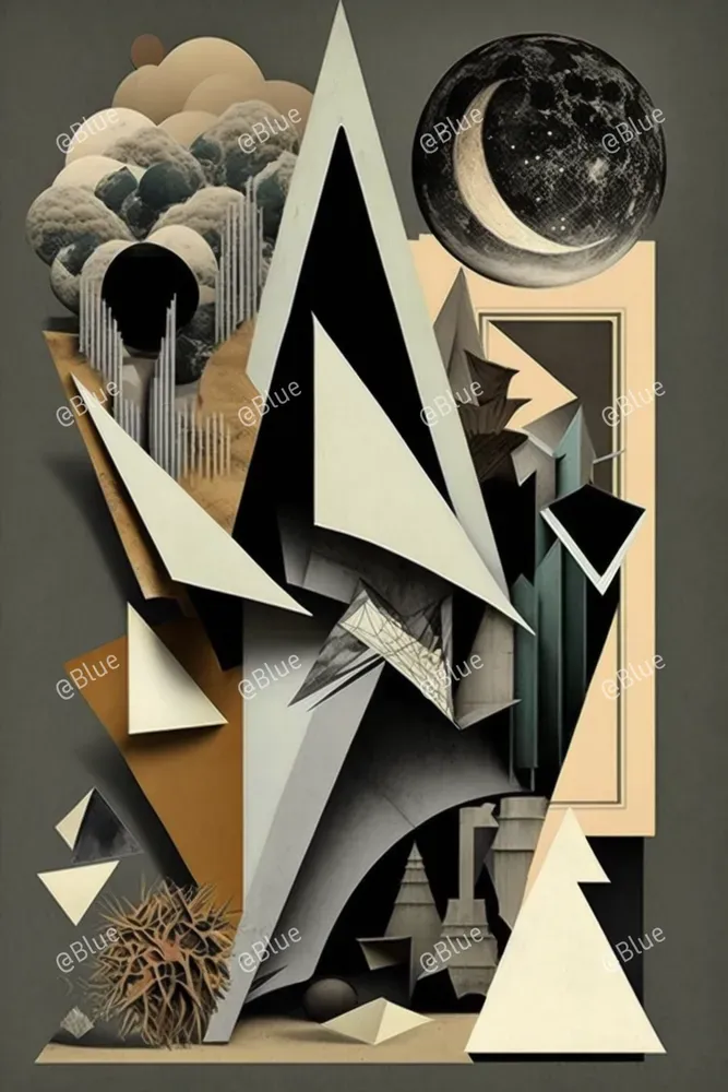 Abstract Collage Posters And Art Prints Midjourney Prompt | PromptBase