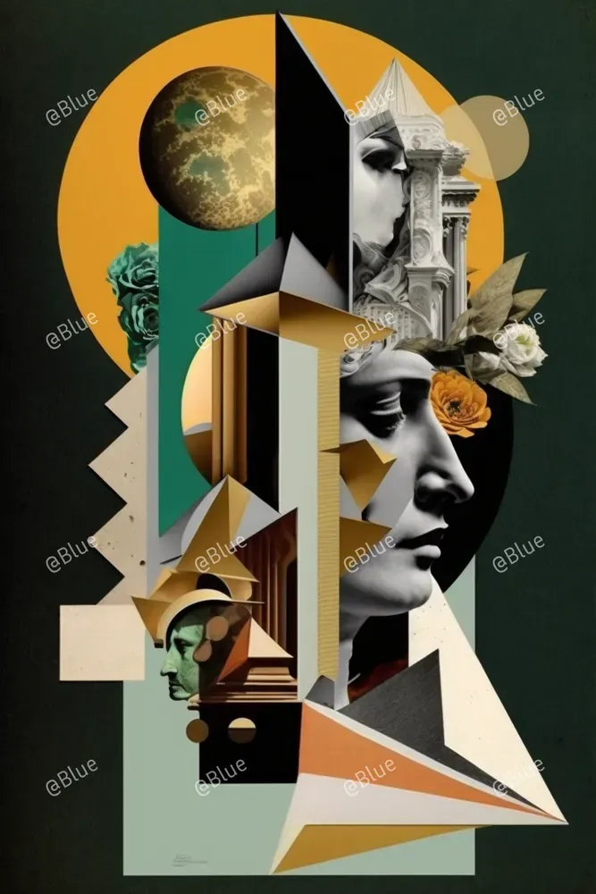 Abstract Collage Posters And Art Prints Midjourney Prompt | PromptBase