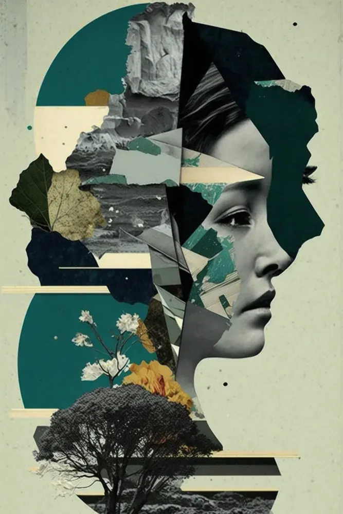 Abstract Collage Posters And Art Prints Midjourney Prompt | PromptBase