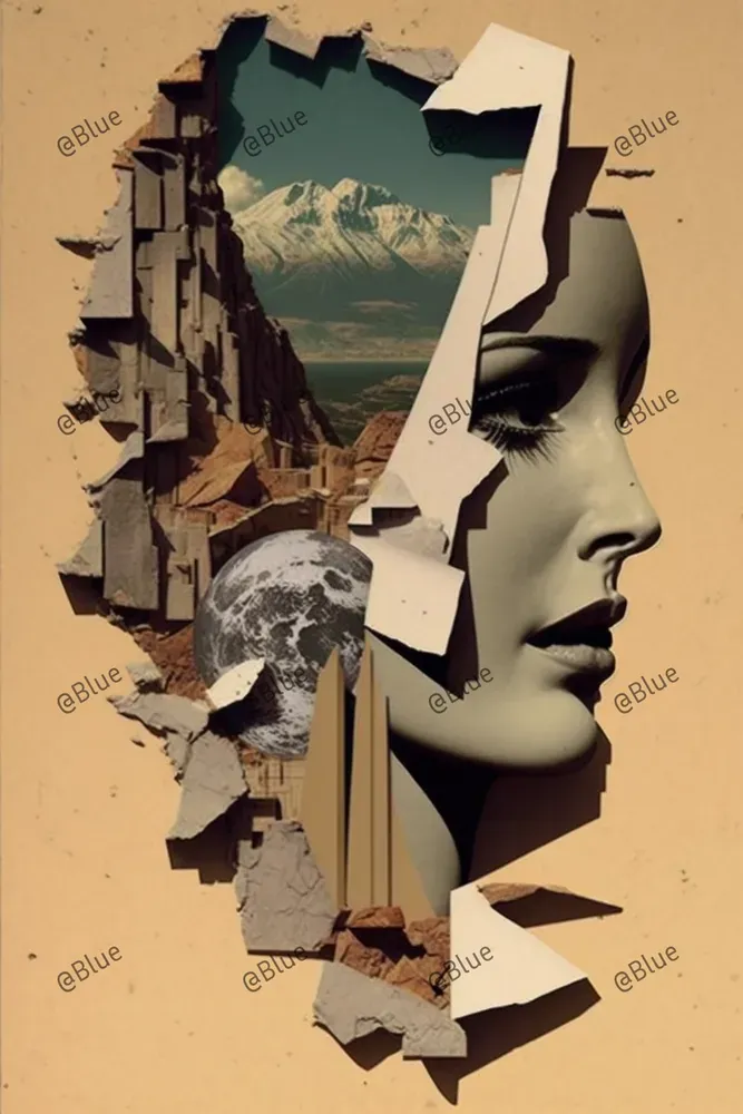 Abstract Collage Posters And Art Prints Midjourney Prompt | PromptBase