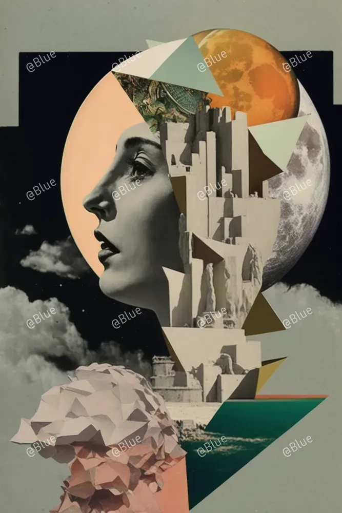 Abstract Collage Posters And Art Prints Midjourney Prompt | PromptBase