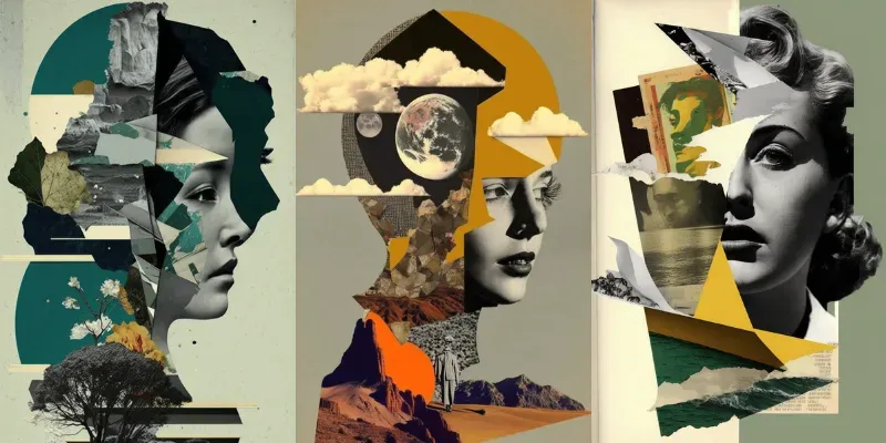 Abstract Collage Posters And Art Prints Midjourney Prompt | PromptBase