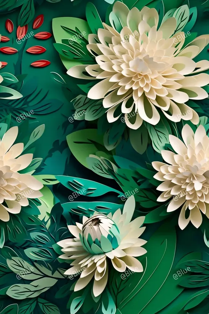 Seamless 3D Floral Patterns Midjourney Prompt | PromptBase