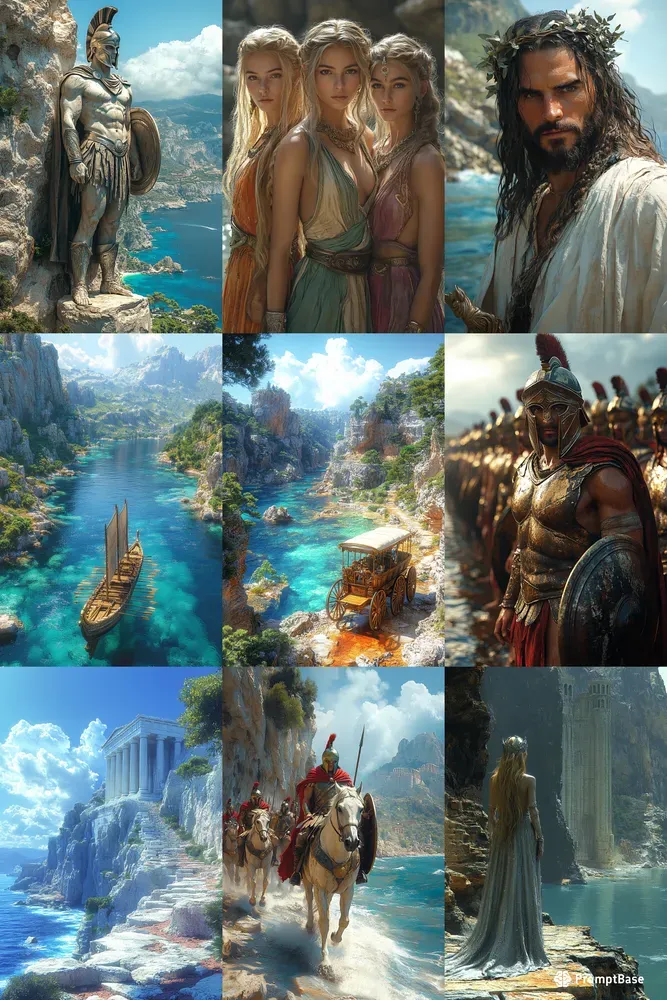 Fantasy Ancient Greek Book Covers Midjourney Prompt | PromptBase