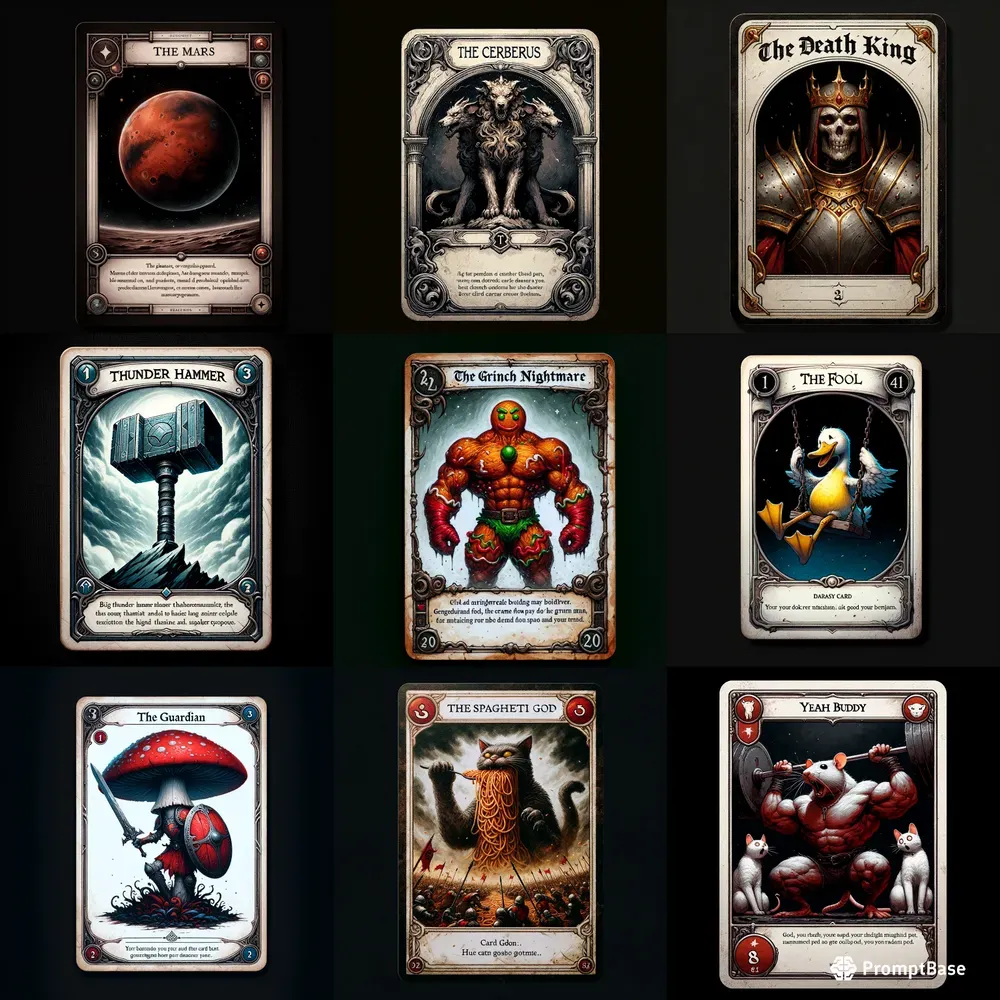 RPG Dark Fantasy Board Game Cards DALL·E Prompt | PromptBase