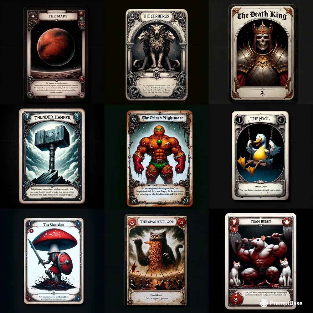 RPG Dark Fantasy Board Game Cards DALL·E Prompt | PromptBase