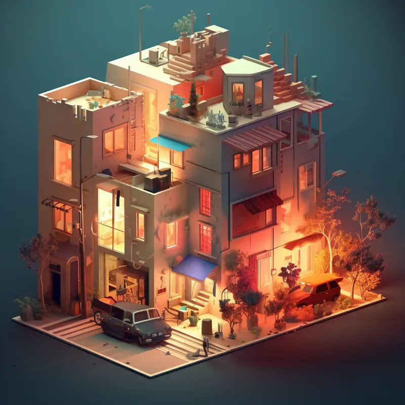 Low Poly Cityscapes Midjourney Prompt | PromptBase