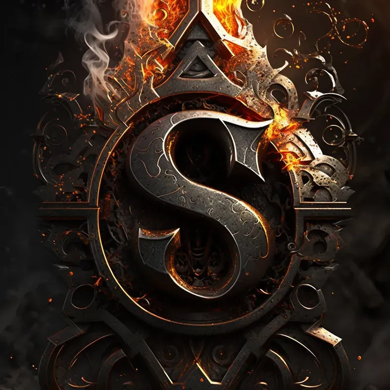 Gothic Logos With Fire Burning Letters Midjourney Prompt | PromptBase