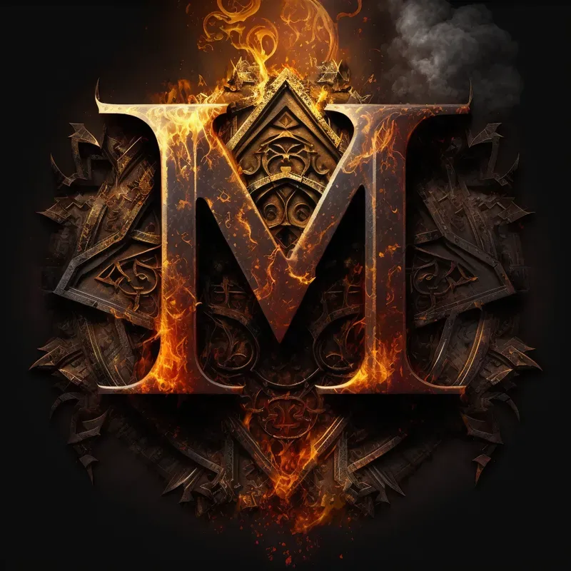 Gothic Logos With Fire Burning Letters Midjourney Prompt | PromptBase