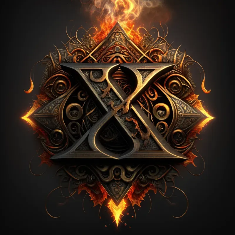 Gothic Logos With Fire Burning Letters Midjourney Prompt | PromptBase