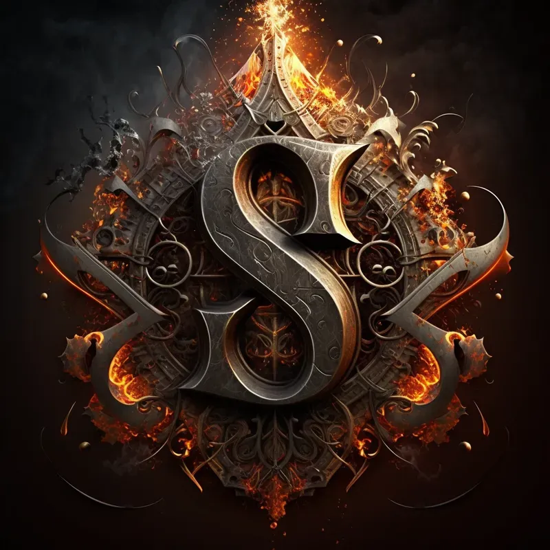 Gothic Logos With Fire Burning Letters Midjourney Prompt | PromptBase